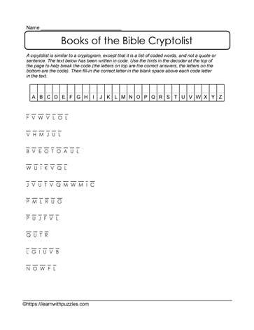 Cryptogram Like Bible Puzzle Learn With Puzzles
