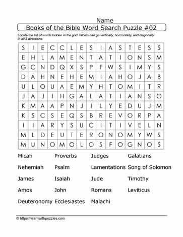 Literature Word Search