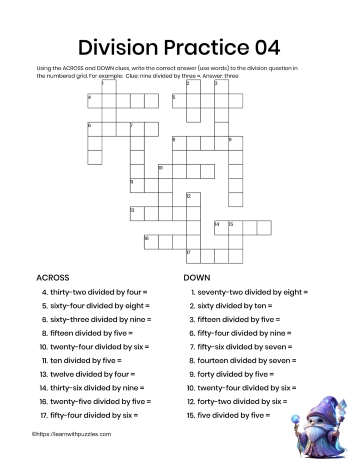 Division Practice 3rd Grade #04 Learn With Puzzles