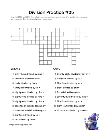 Division Practice 3rd Grade #05 Learn With Puzzles