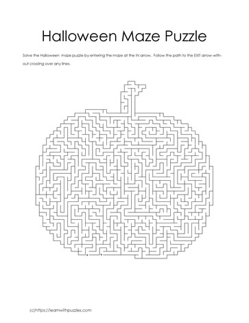 Halloween Maze Puzzles