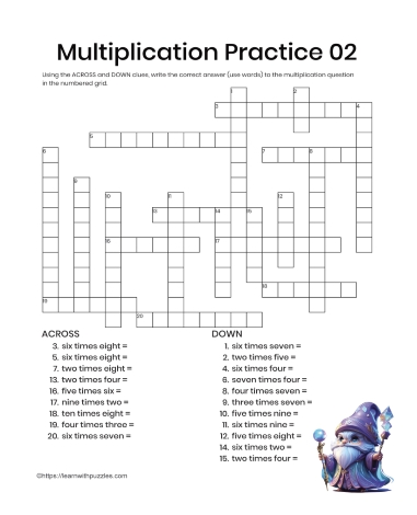 Multiplication Practice 3rd Grade 02 Learn With Puzzles