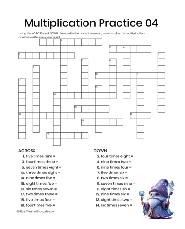 Multiplication Practice 3rd Grade 04 Learn With Puzzles