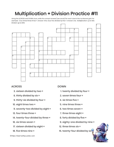 Multiplication Division 3rd Grade #11 Learn With Puzzles