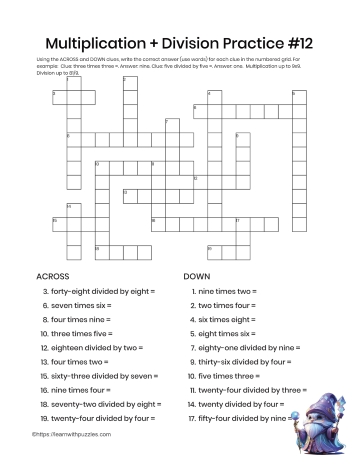 Multiplication Division 3rd Grade #12 Learn With Puzzles