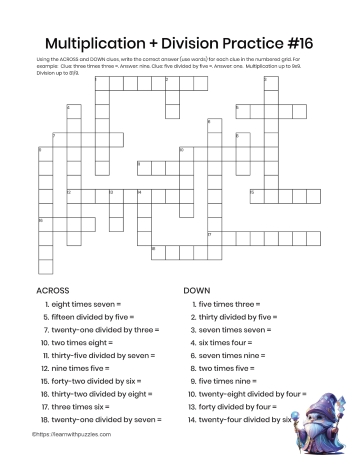 Multiplication Division 3rd Grade #16 Learn With Puzzles