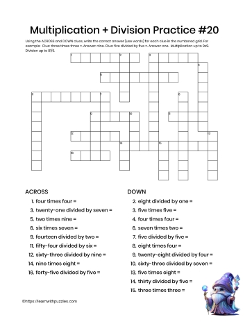 Multiplication Division 3rd Grade #20 Learn With Puzzles