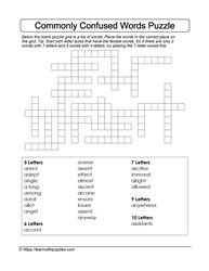 Commonly Confused Words A Learn With Puzzles