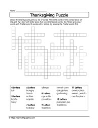 Thanksgiving Puzzles Learn With Puzzles