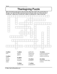 Thanksgiving Puzzles Learn With Puzzles