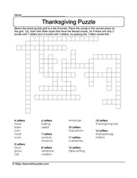 Thanksgiving Puzzles Learn With Puzzles